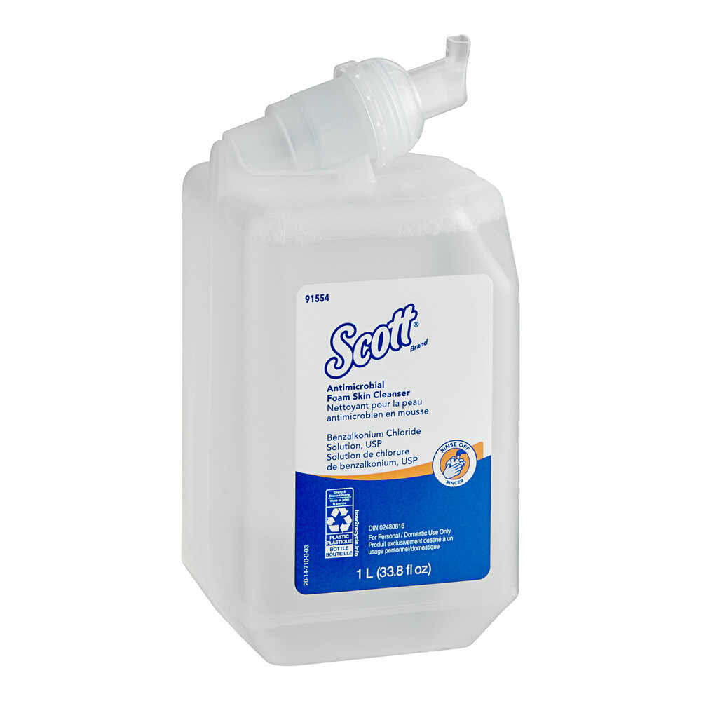 Scott® 91554 33.8 oz. Clear Fresh Scent Antimicrobial Foaming Hand Soap ...
