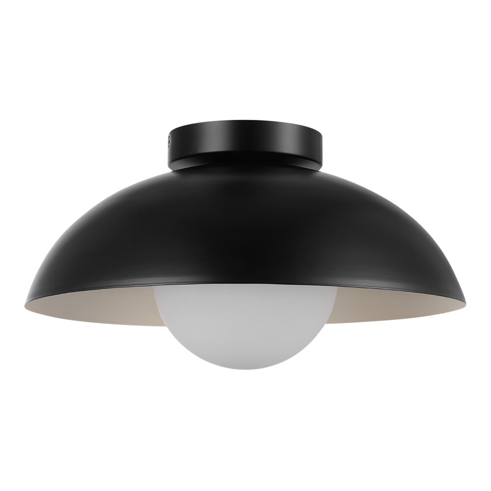 Globe Lofty Industrial Matte Black Flush Mount Light - 120V, 60W
