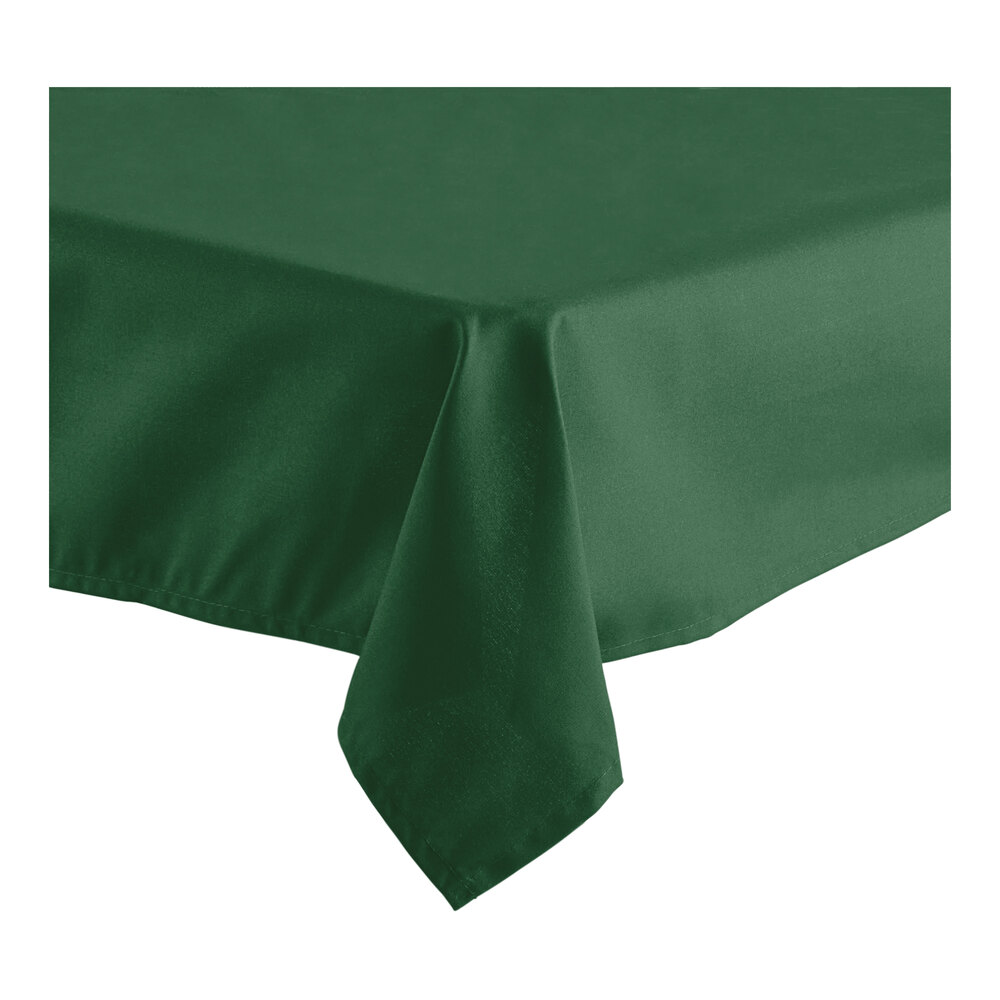 Oxford 54" x 120" Rectangular Hunter Green 100% Spun Polyester Hemmed ...