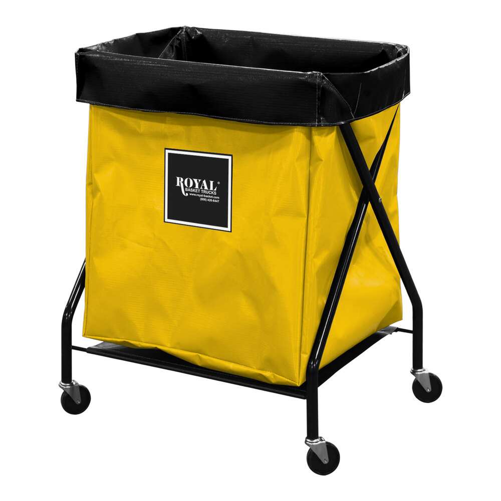 Royal Basket Trucks 8 Cu. Ft. Yellow Vinyl X-Frame Cart R06-YYX-XFA-3ONN