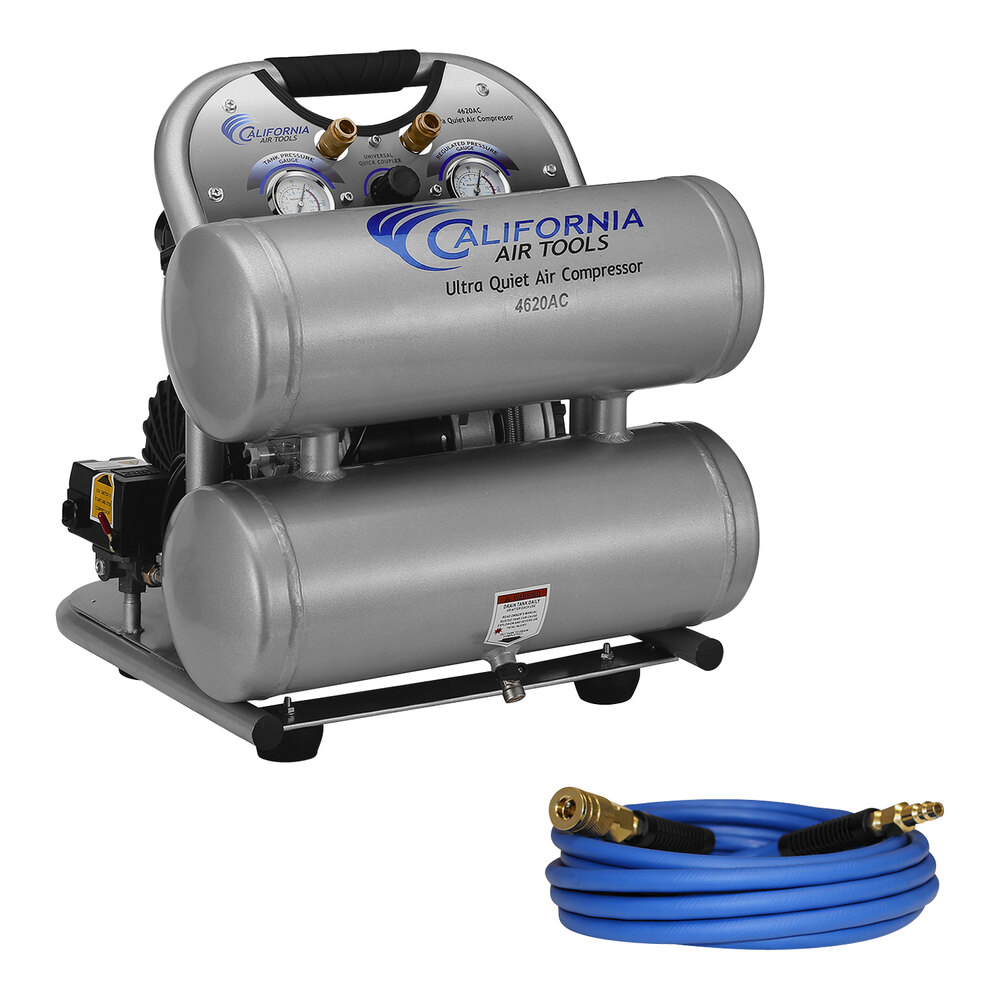 California Air Tools Ultra Quiet Oil-Free 4.6 Gallon Aluminum Twin Tank ...