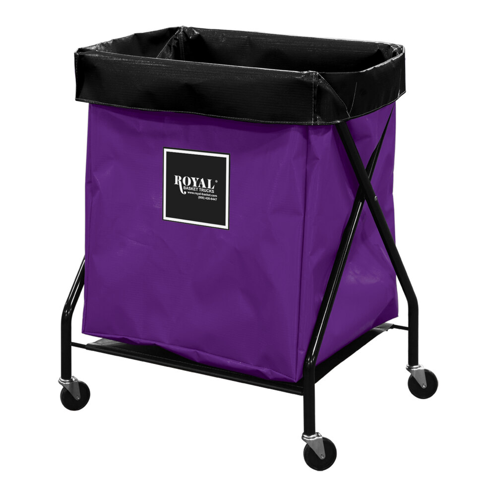 Royal Basket Trucks 10 Cu. Ft. Purple Vinyl X-Frame Cart R08-PPX-XFA-3ONN