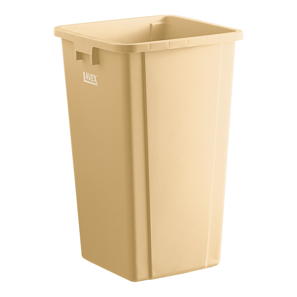 Lavex 25 Gallon Beige Square Trash Can