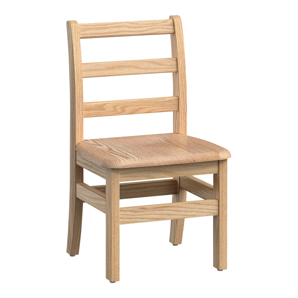 Foundations Little Scholars 12" Wood Ladder Back Kid's School Chair - 2/Set