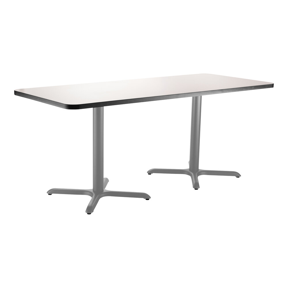 National Public Seating 30" x 48" Gray Nebula Standard Height Cafe ...