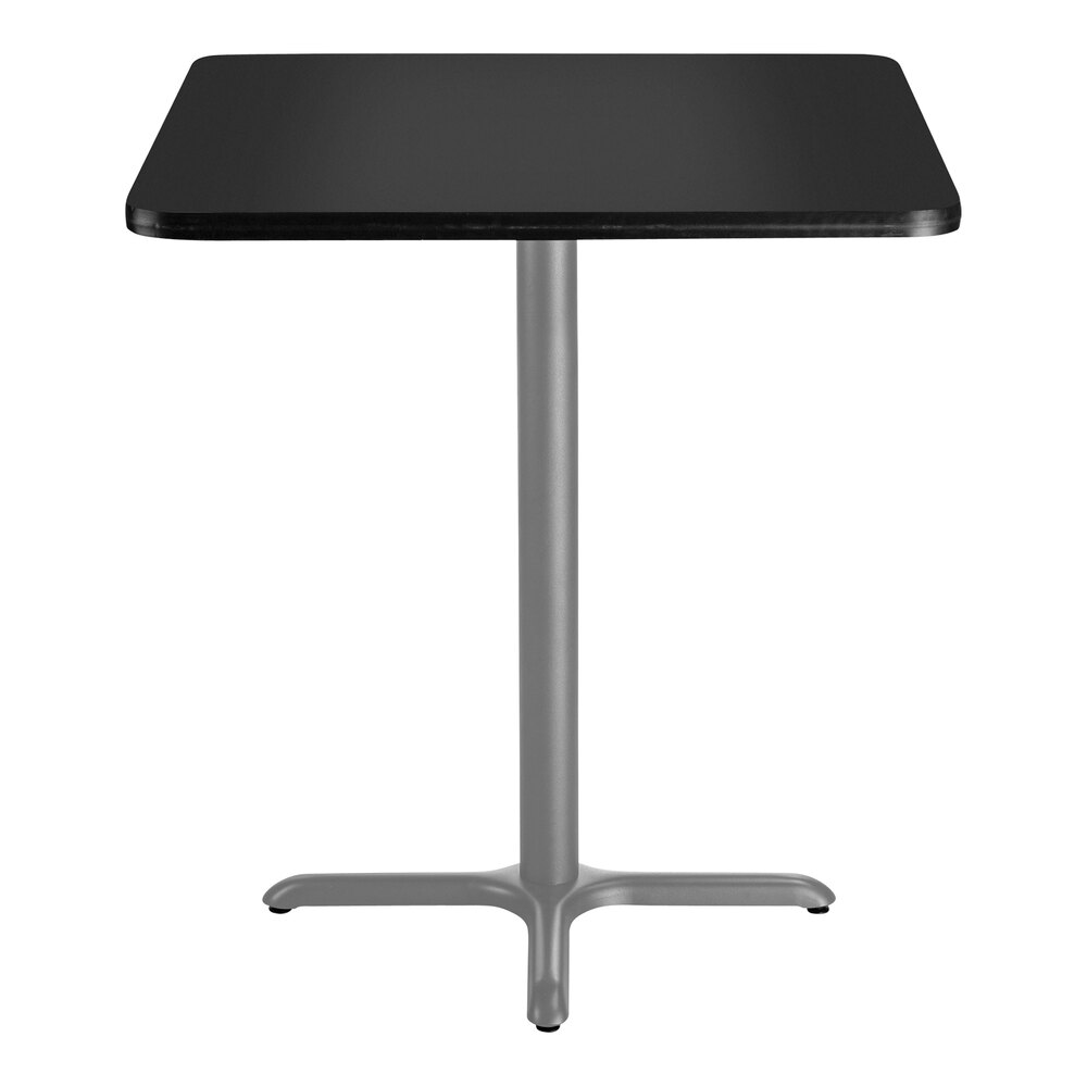 National Public Seating 36" x 36" Black Bar Height Cafe Table with ...