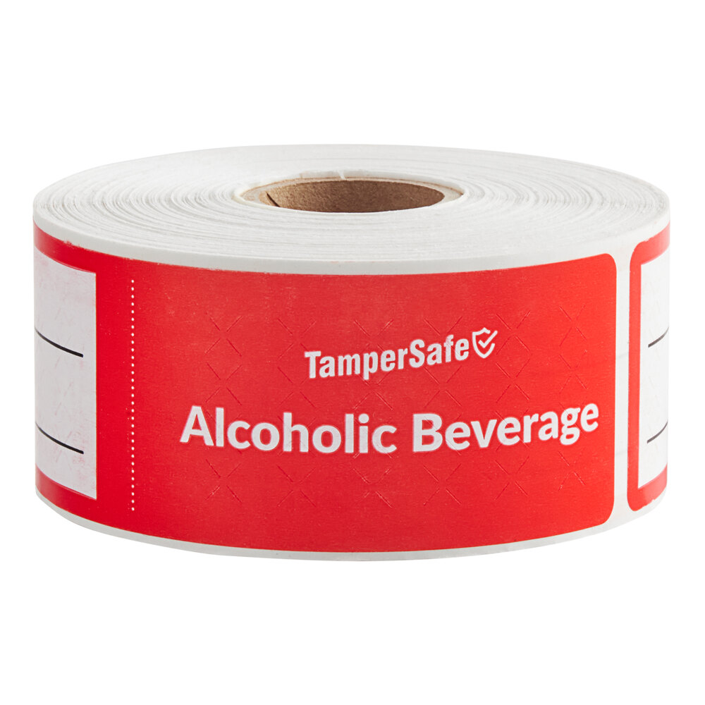 Choice TamperSafe 1 1/2" x 6" Alcoholic Beverage Red Paper Tamper ...