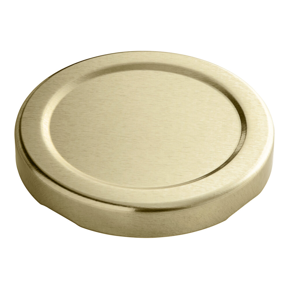 58 Lug Gold Metal Lid with Plastisol Liner - 1,600/Case