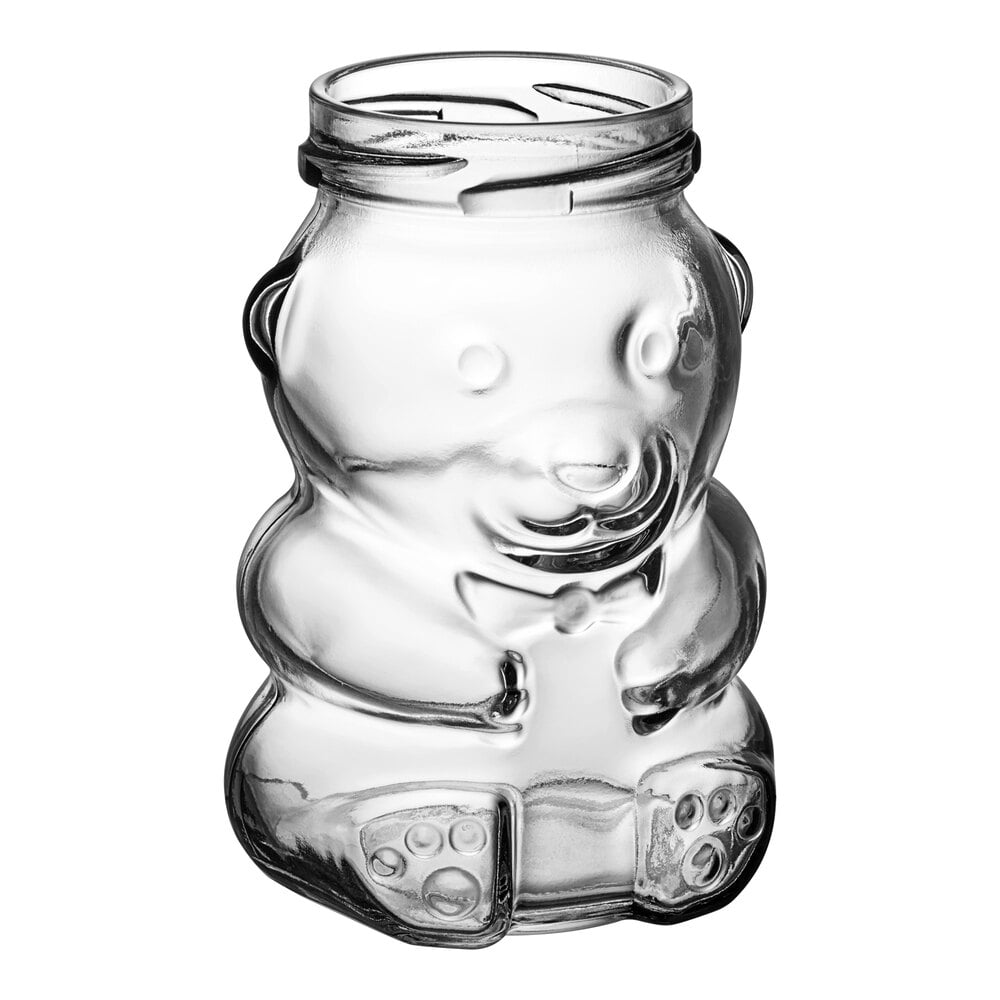 8 oz. (12 oz. Honey Weight) Glass Bear Jar - 12/Case