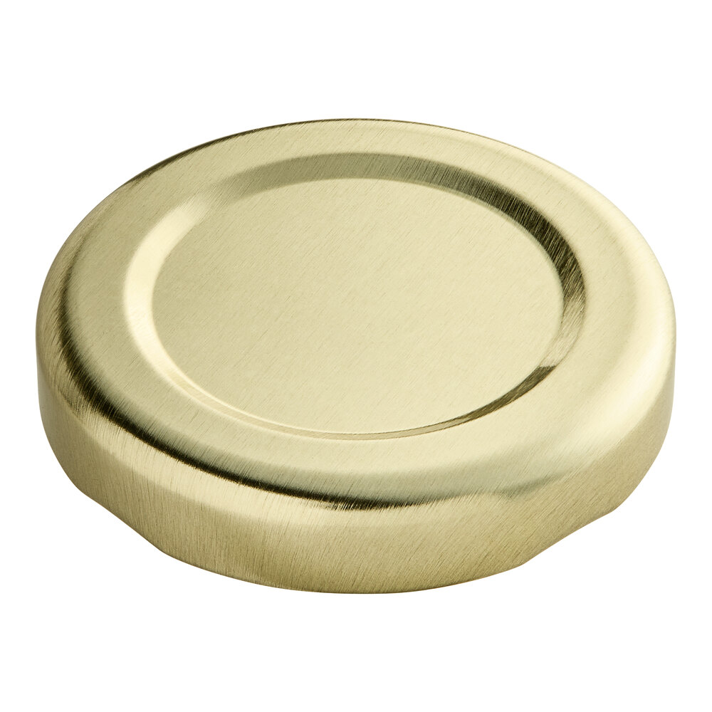 43 Lug Gold Metal Lid with Plastisol Liner - 100/Pack