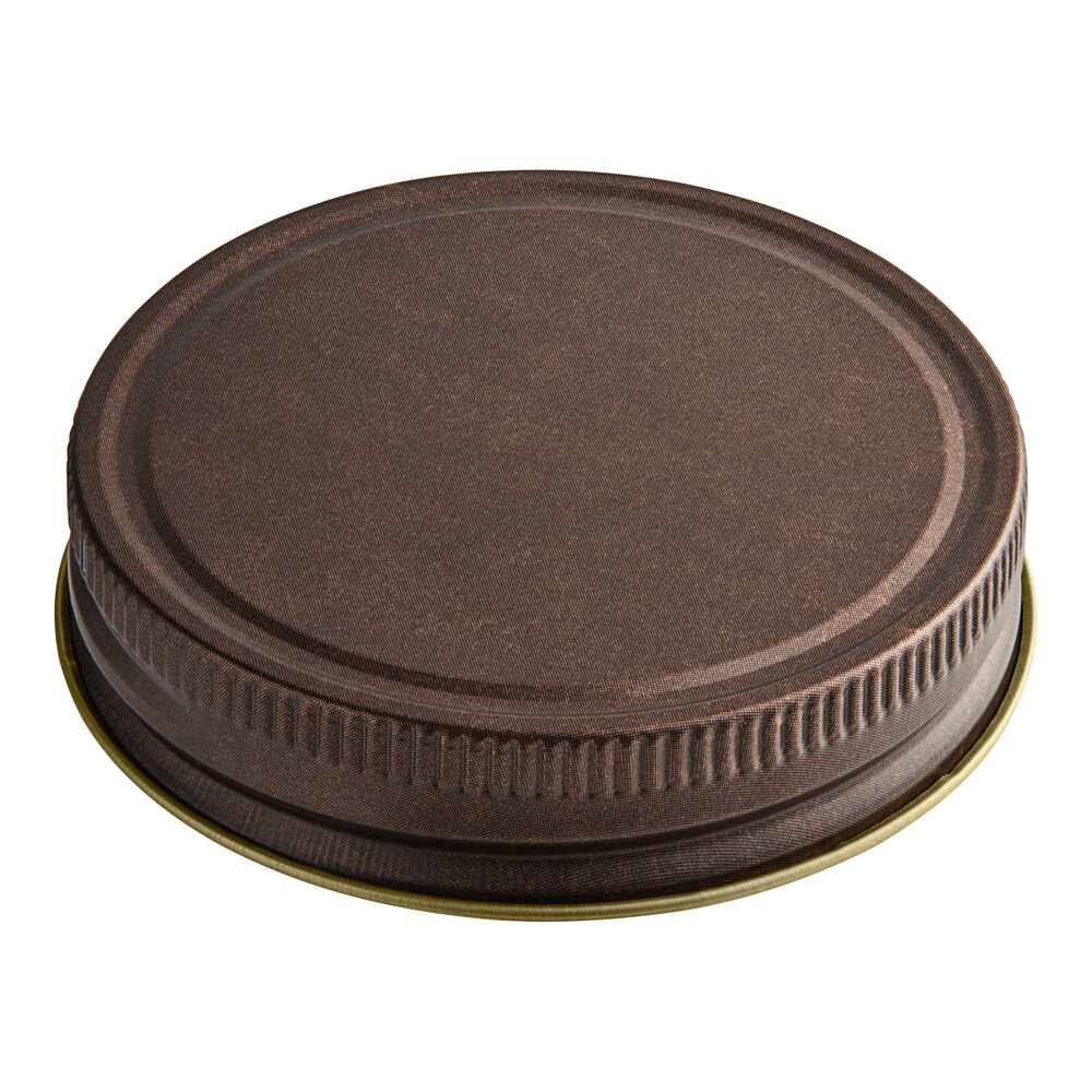 70/450 Rustic Brown Unlined Metal Lid - 100/Pack