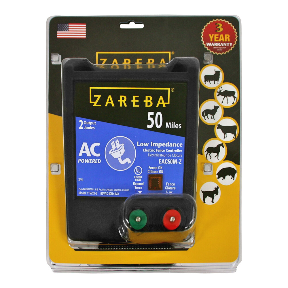 Zareba 50 Mile AC-Powered Low Impedance Electric Fence Charger EAC50M-Z ...