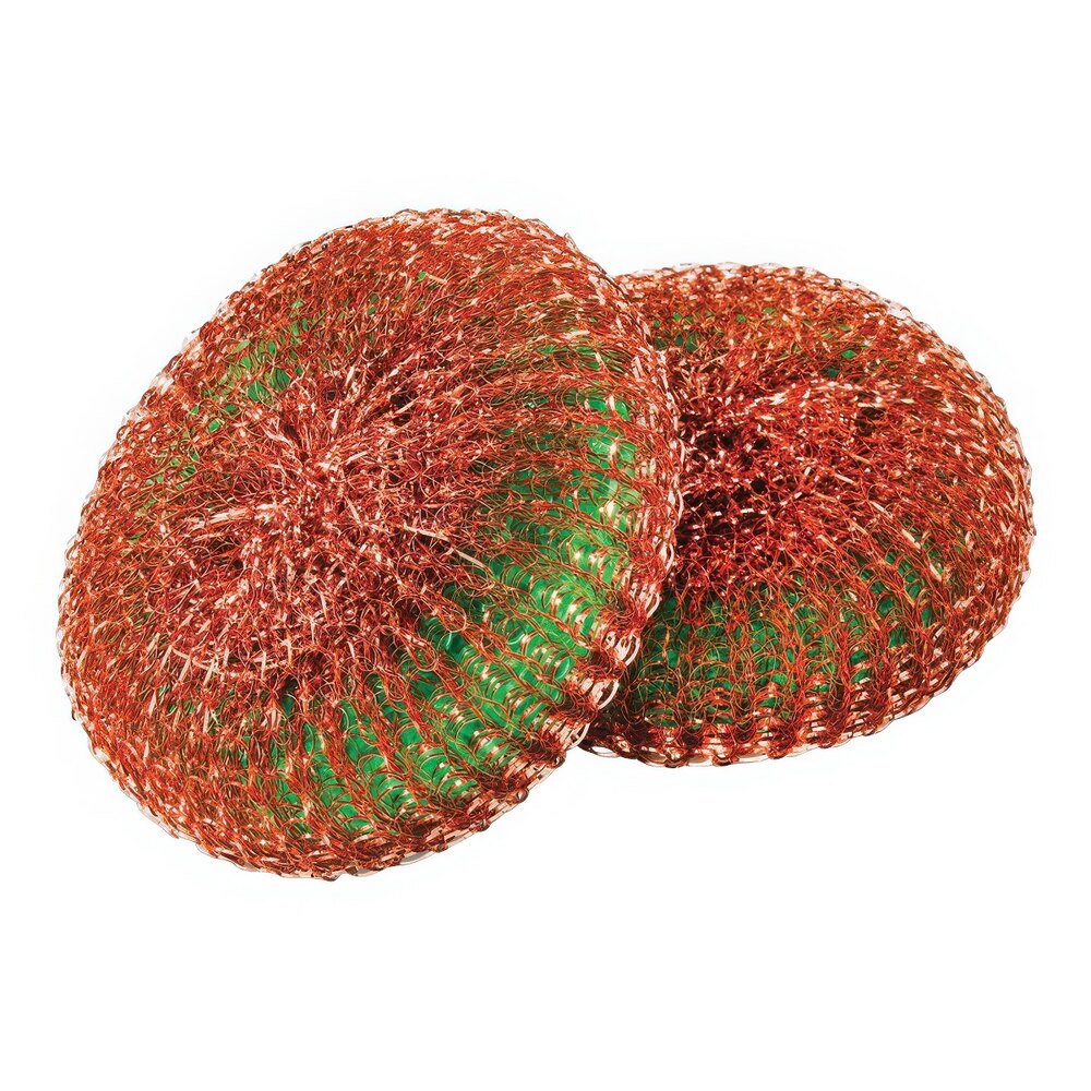 Libman 1239 4" Copper Power Scrubber with Sponge Core - 12/Case