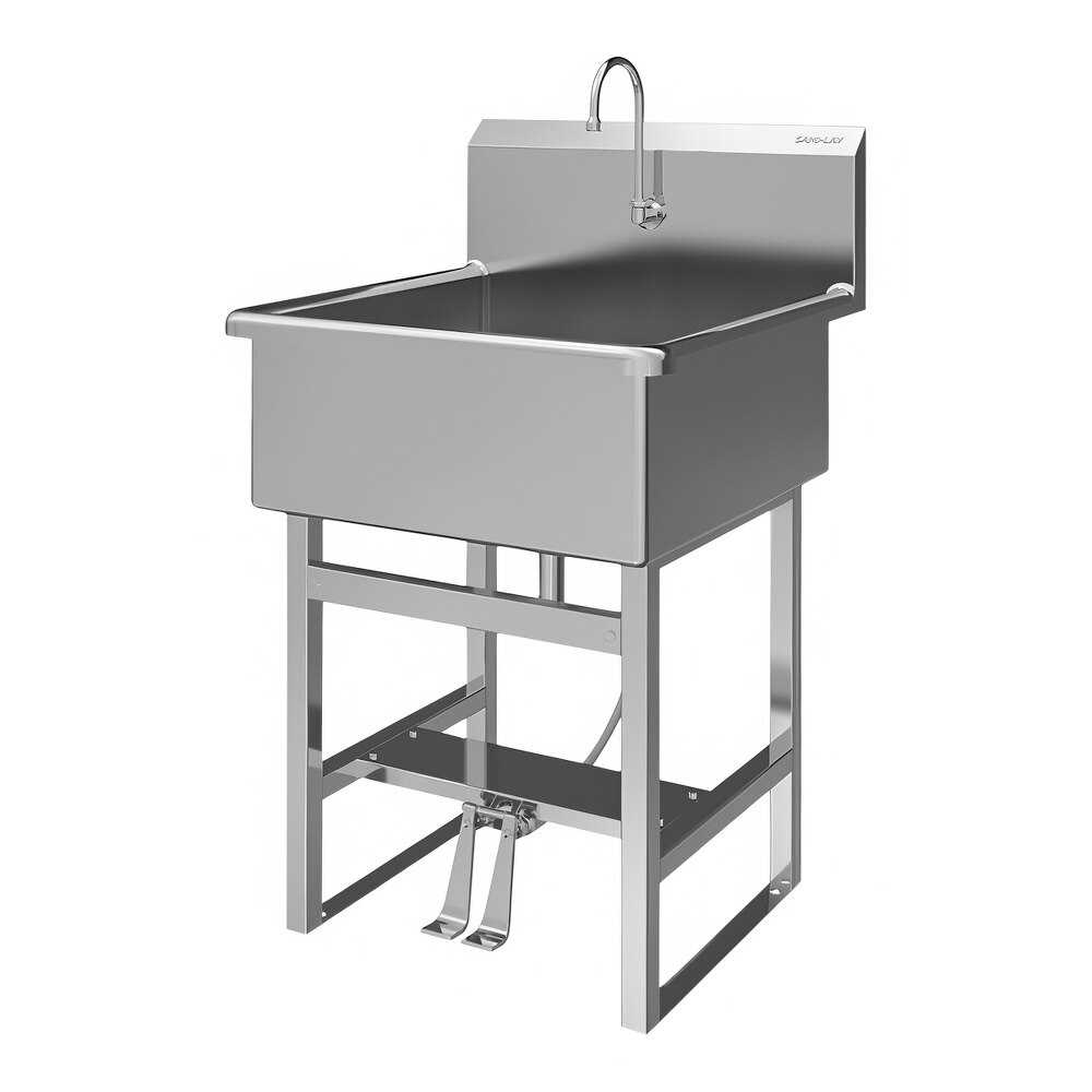 Sani-Lav U24242 27" x 27 1/2" Floor-Mounted Hands-Free Sink with 1 ...