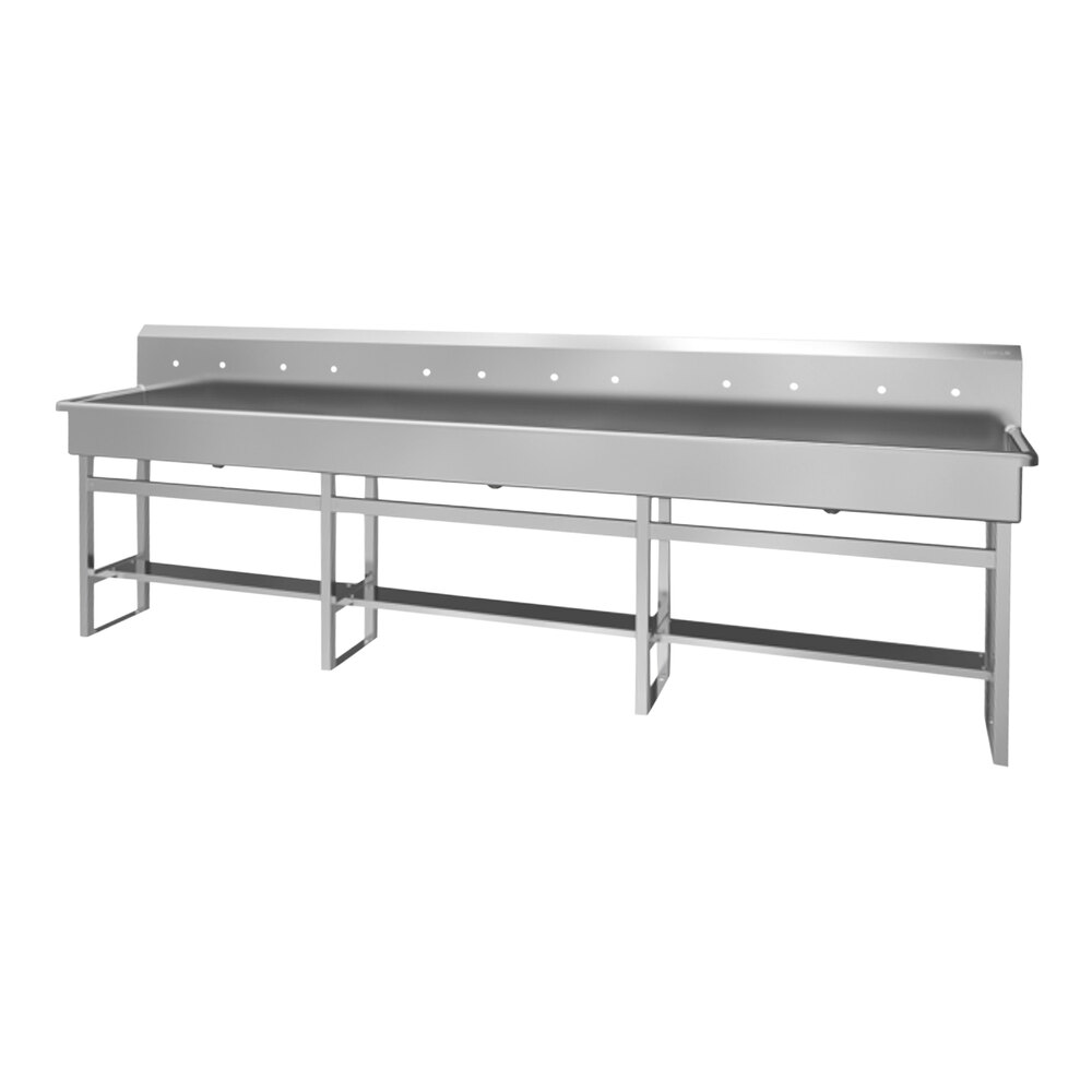 Sani-Lav 512F8 120" x 20" Floor-Mounted Multi-Station Hand Sink with (6 ...