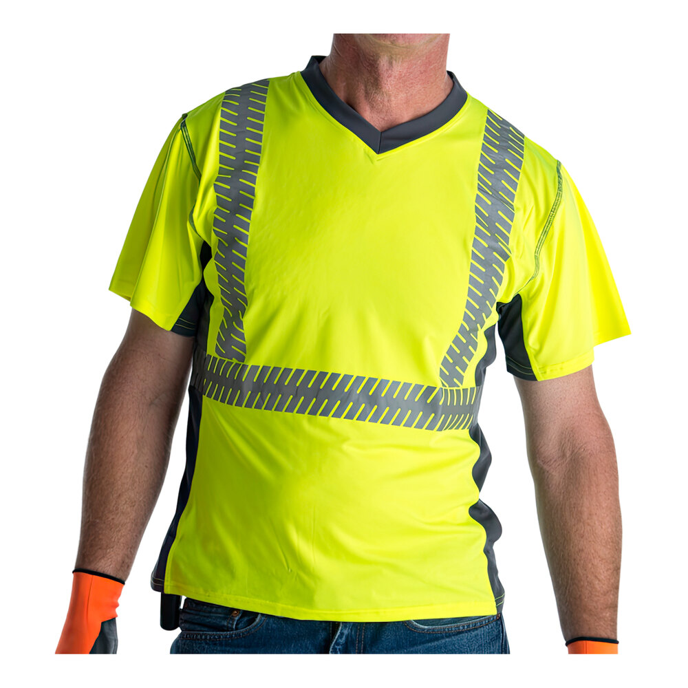 Cordova Cor-Brite Type R Class 2 Hi-Vis Lime Comfort Stretch V-Neck ...