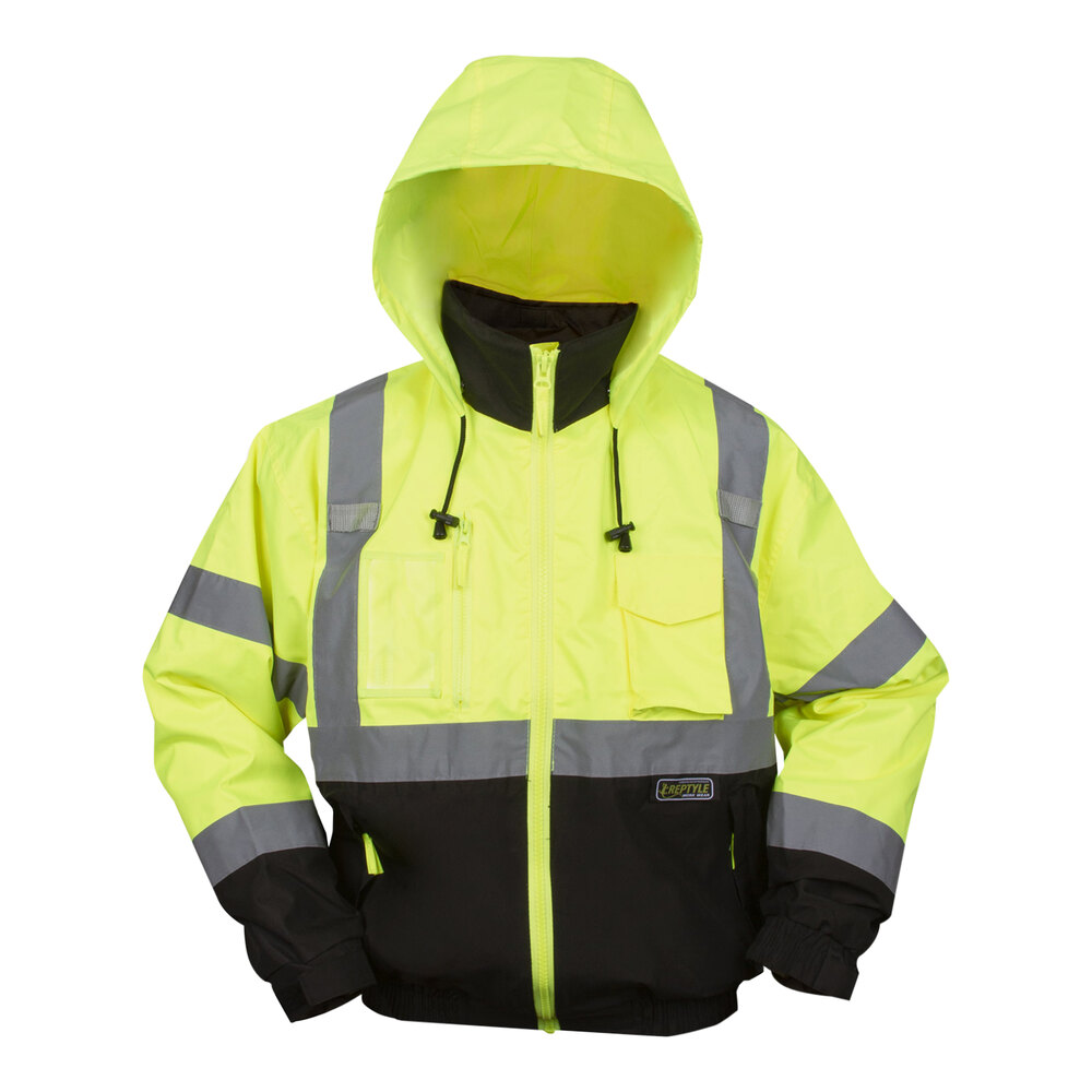 Cordova Reptyle Hi-Vis Lime Type R Class 3 3-in-1 Bomber Jacket with Detachable Hood - 4X