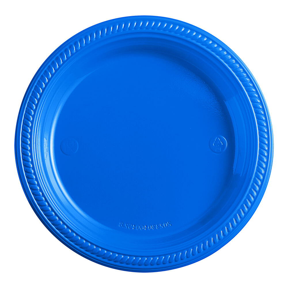 Choice 7" Blue Plastic Plate - 125/Pack