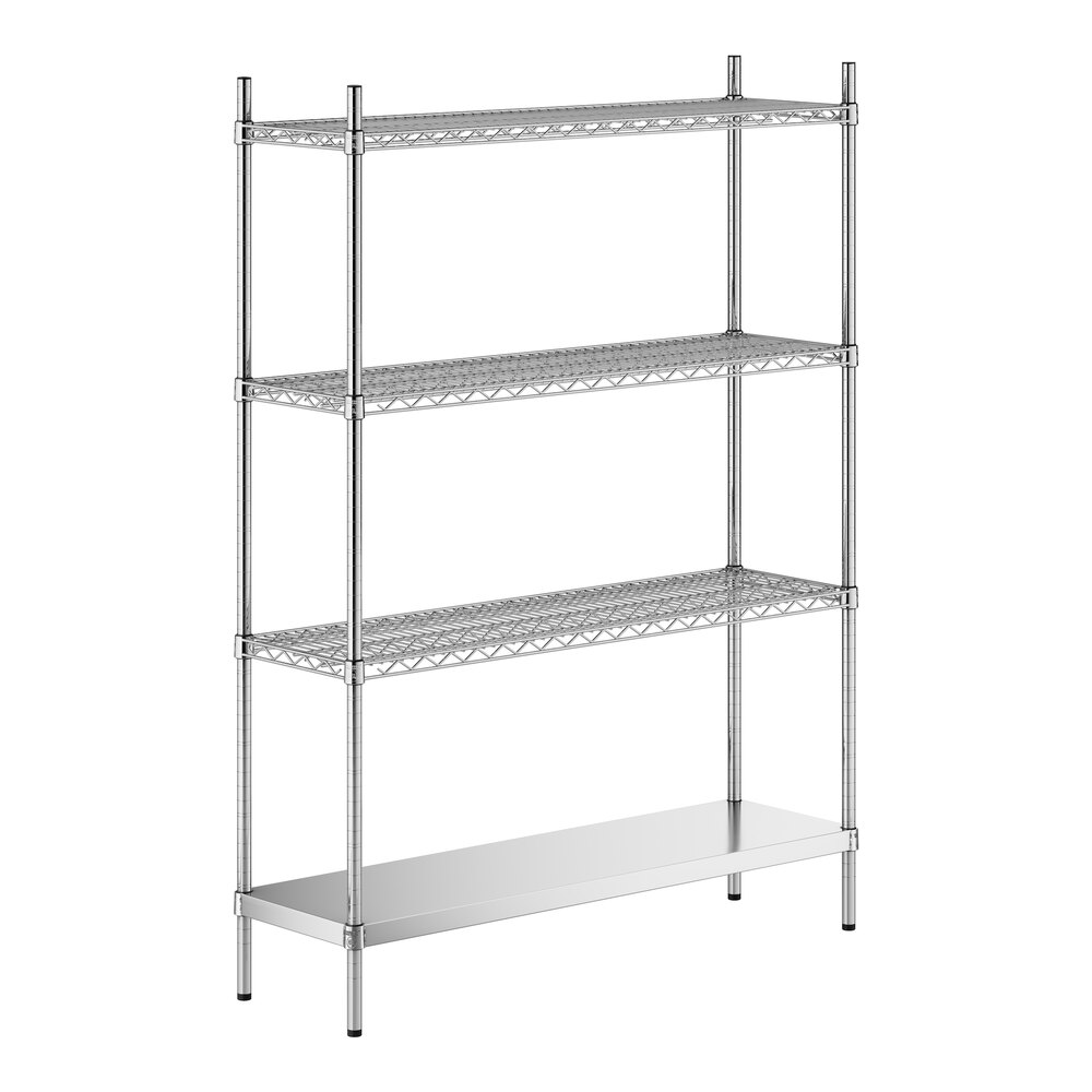 Regency Spec Line 14" x 48" NSF Stainless Steel Wire 4-Shelf Kit with ...