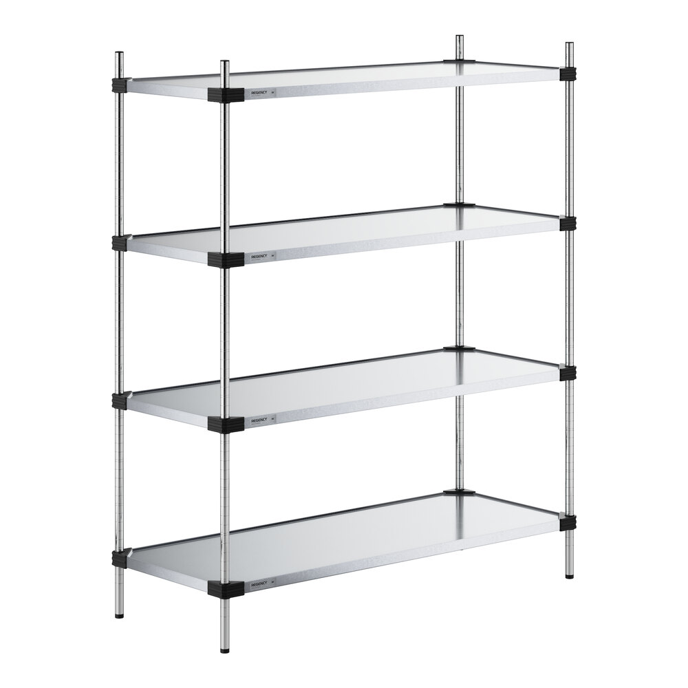 21" x 54" NSF Solid Galvanized Steel 4-Shelf Kit with 64" Posts - Regency