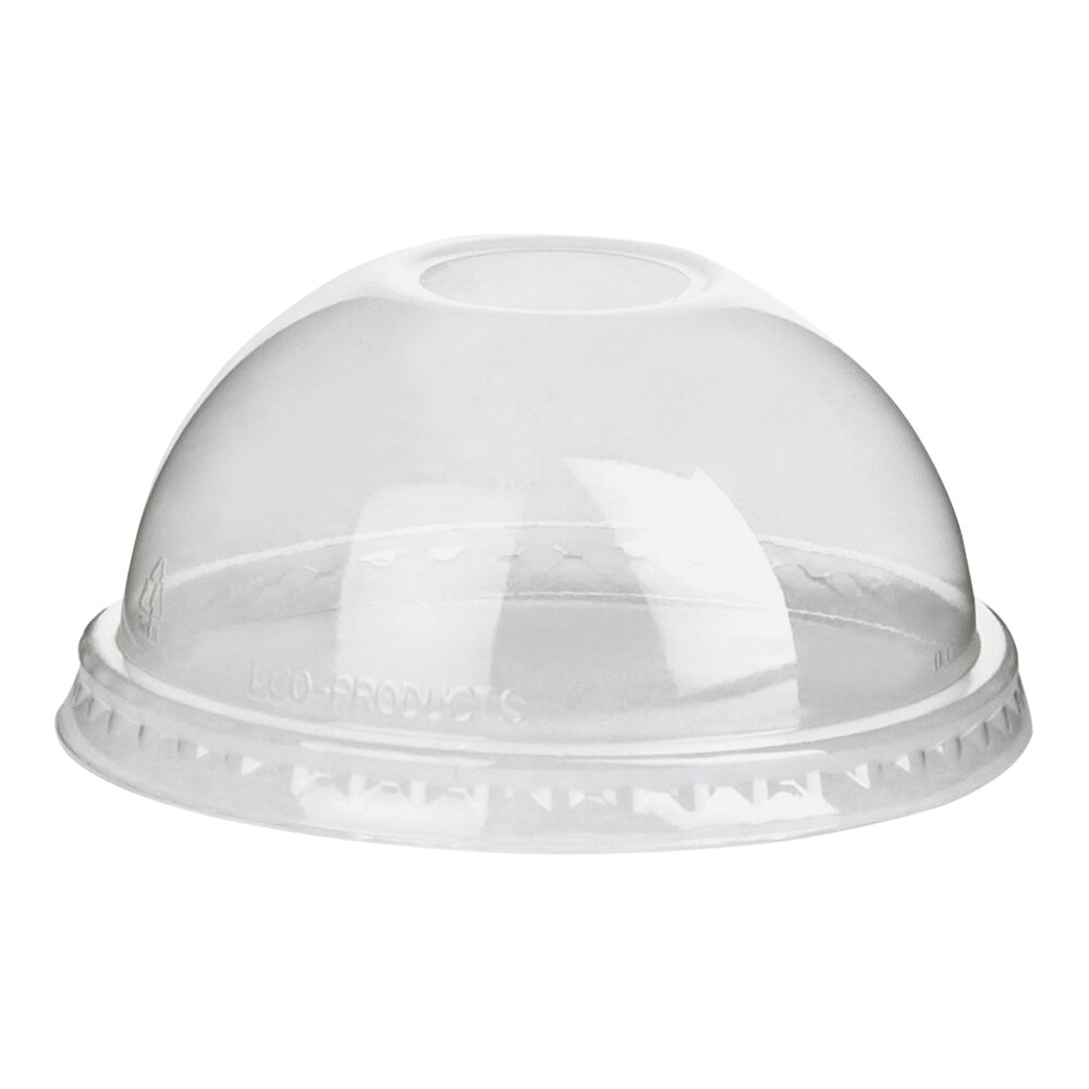 Eco-Products GreenStripe 9, 12, 16, 20, and 24 oz. PLA Compostable Dome ...