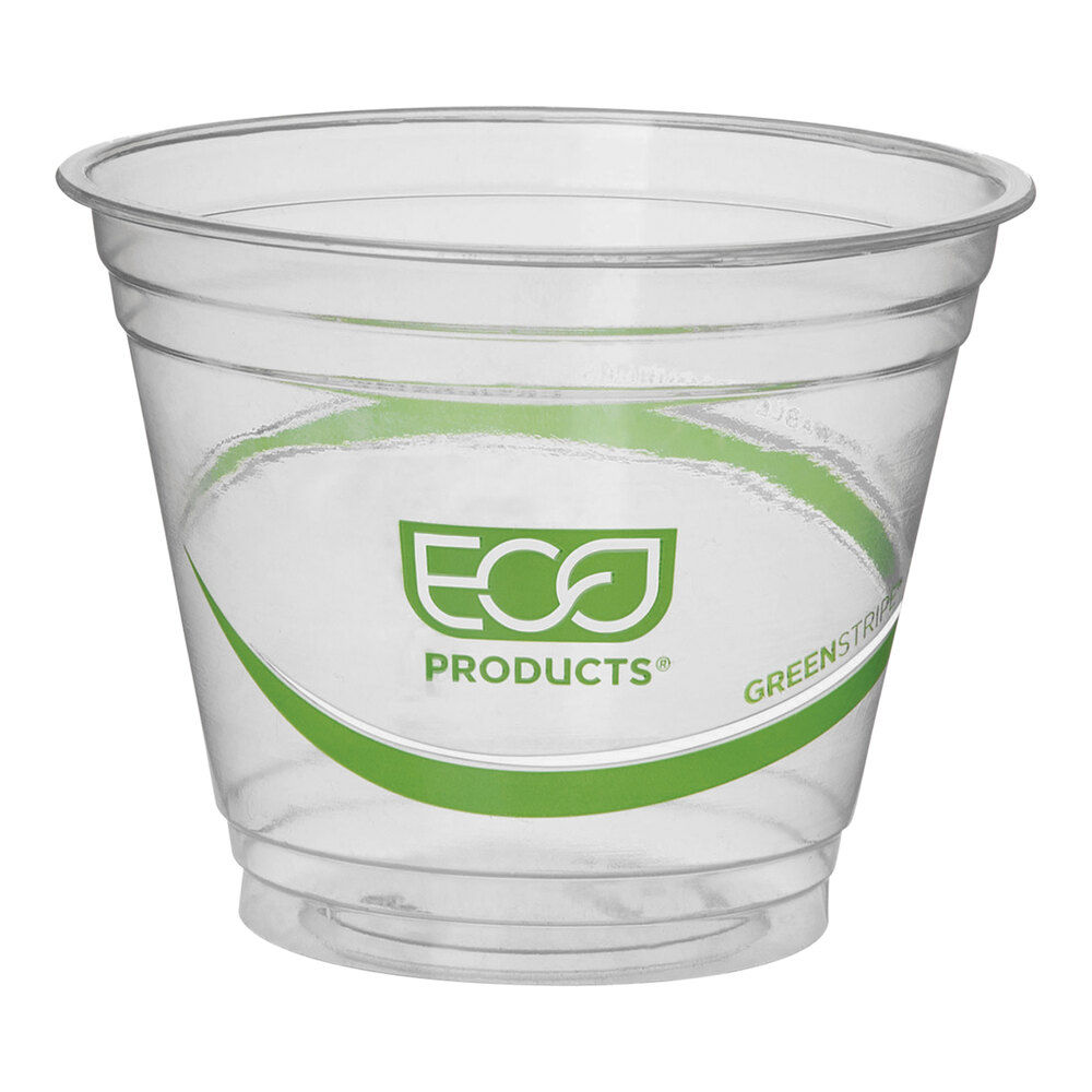 Eco-Products GreenStripe 9 oz. PLA Compostable Plastic Cold Cup - 1,000 ...