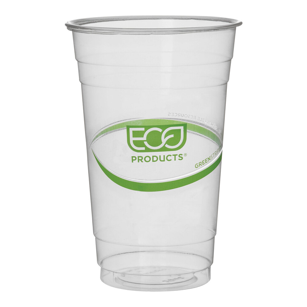 Eco-Products GreenStripe 20 oz. PLA Compostable Plastic Cold Cup ...