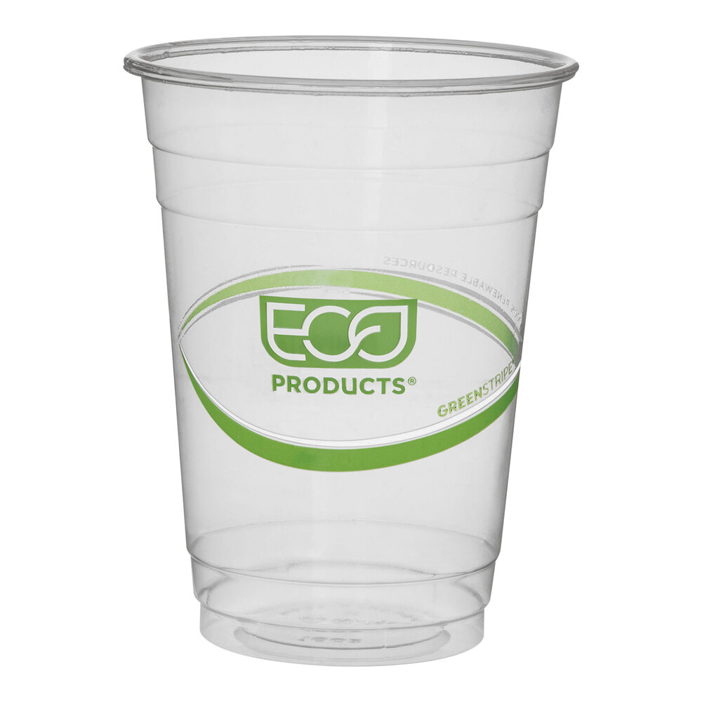 Eco-Products GreenStripe 16 oz. PLA Compostable Plastic Cold Cup ...