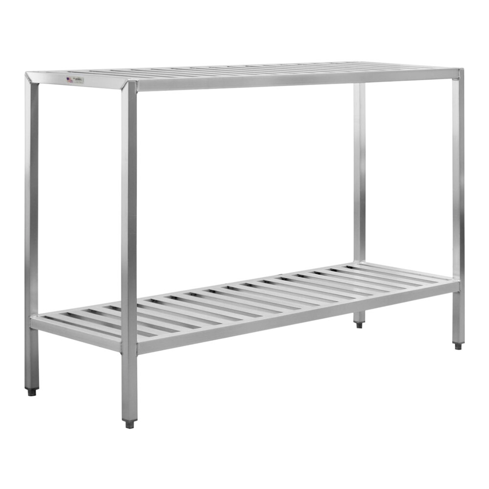 New Age 72" x 24" x 48" 2-Shelf Aluminum T-Bar Shelving Rack 1028TB