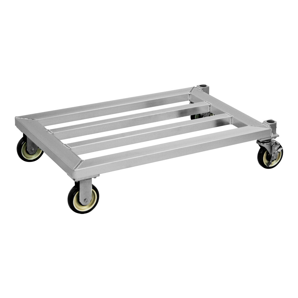 New Age 43 3/4" x 20" x 8 1/4" Aluminum Mobile Dunnage Rack - 1,000 lb ...