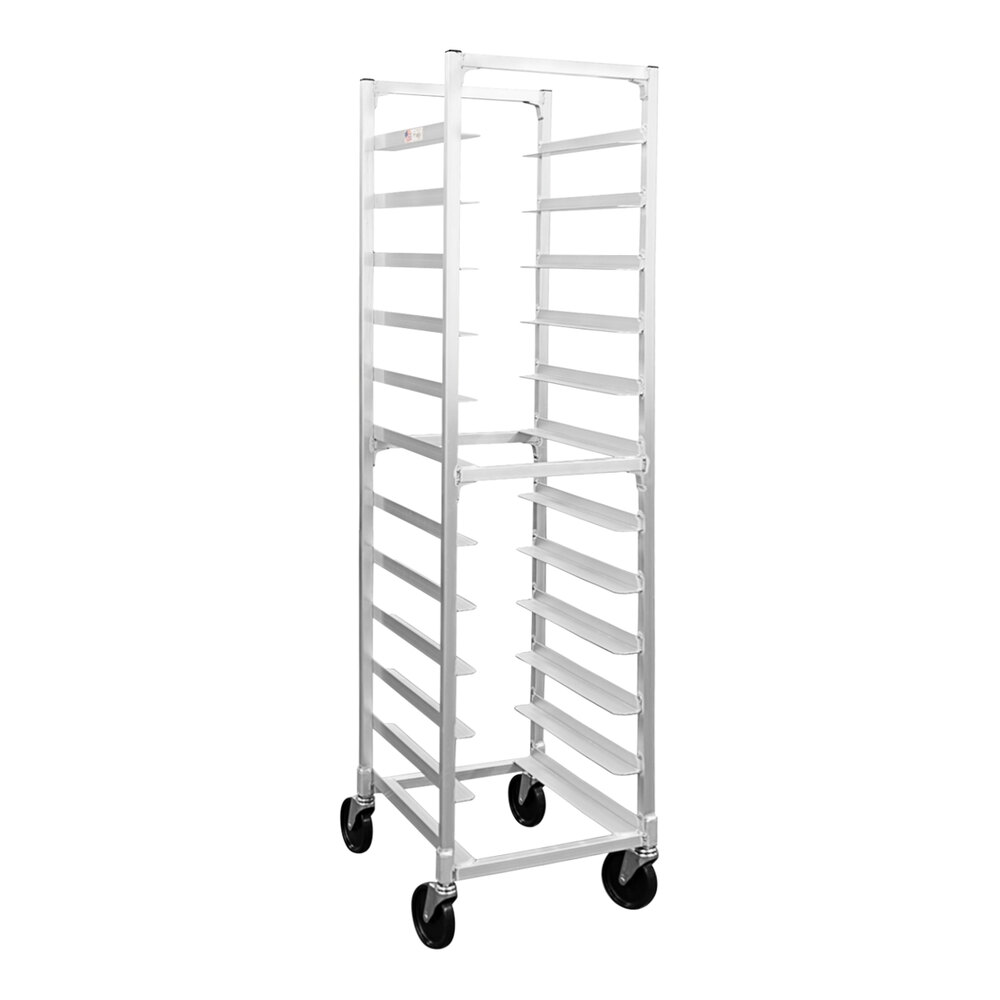New Age 17 7/8" x 21" x 69" 12 Tray End Load Aluminum Tray Rack NS832