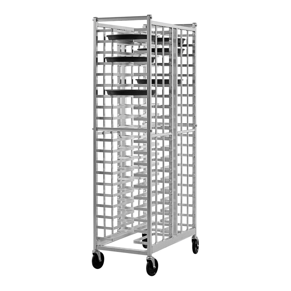 New Age 20 3/8" x 32" x 72" 40-Slot Aluminum Mobile Pizza Pan Rack for ...