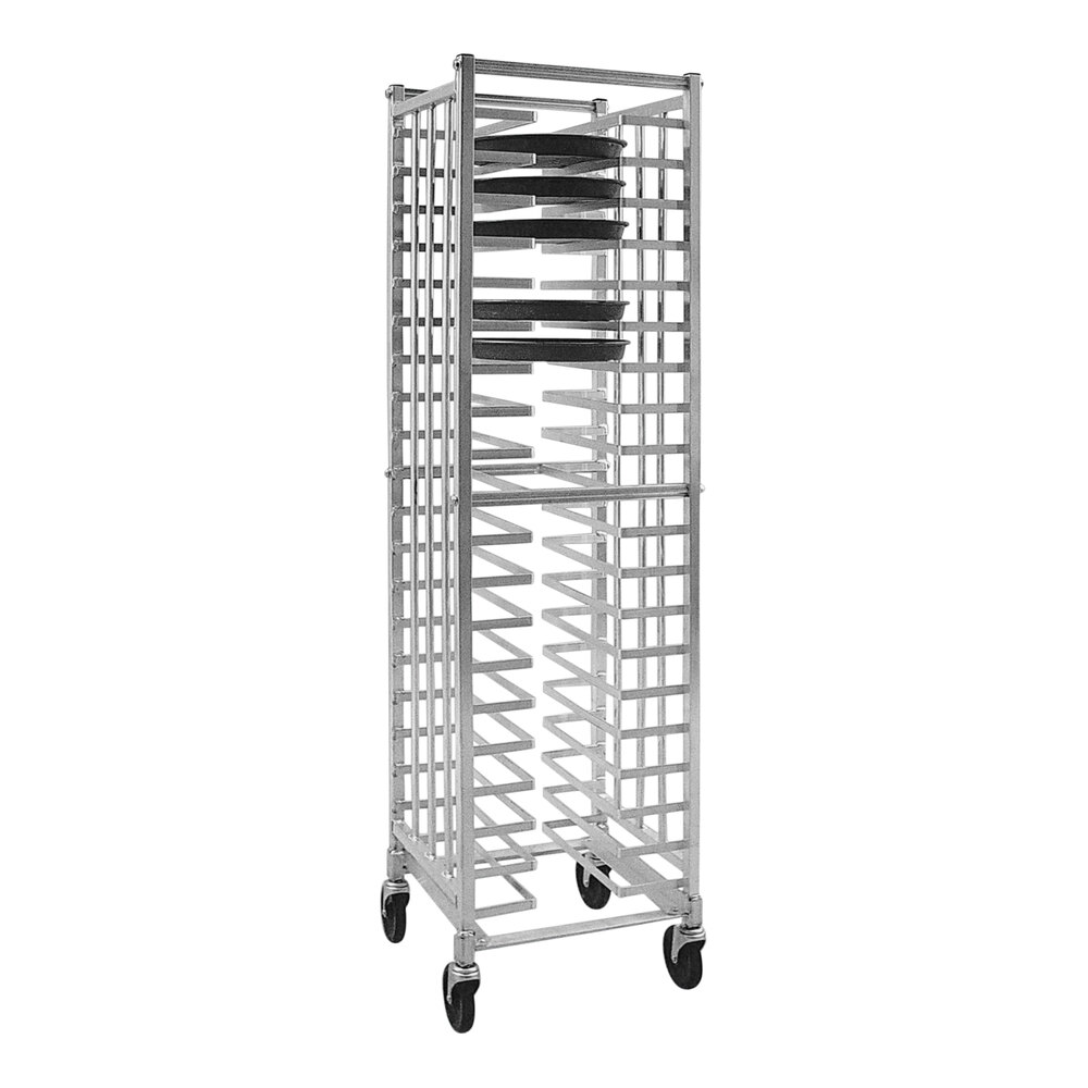 New Age 18 1/2" x 16 3/4" x 72" 20-Slot Aluminum Mobile Pizza Pan Rack ...