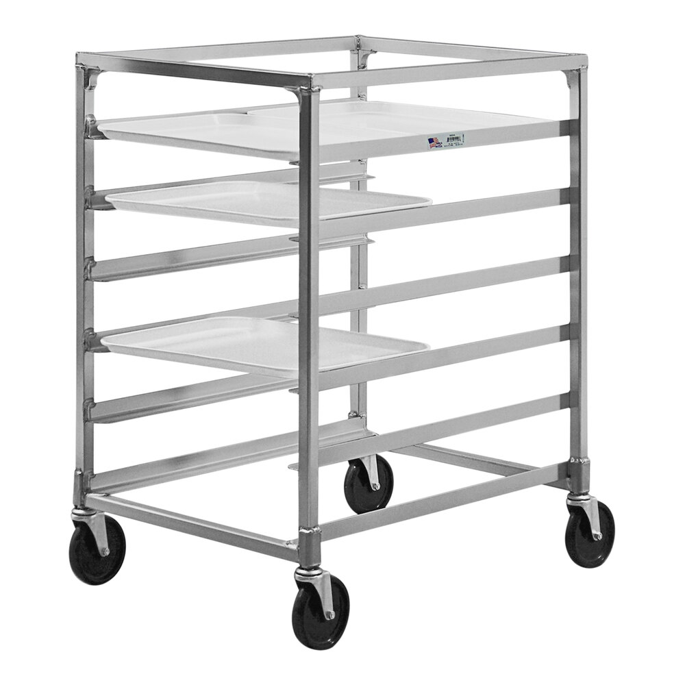 New Age 23 1/8" x 30" x 38" 12 Tray Side Load Aluminum Tray Rack NS834A