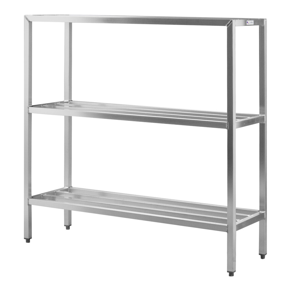 New Age 72" x 20" x 60" 3-Shelf Heavy-Duty Aluminum Shelving Rack 1044
