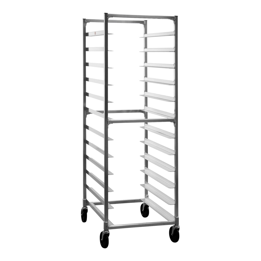 New Age 23 1/8" x 30 1/2" x 69" 24 Tray Side Load Aluminum Tray Rack NS833