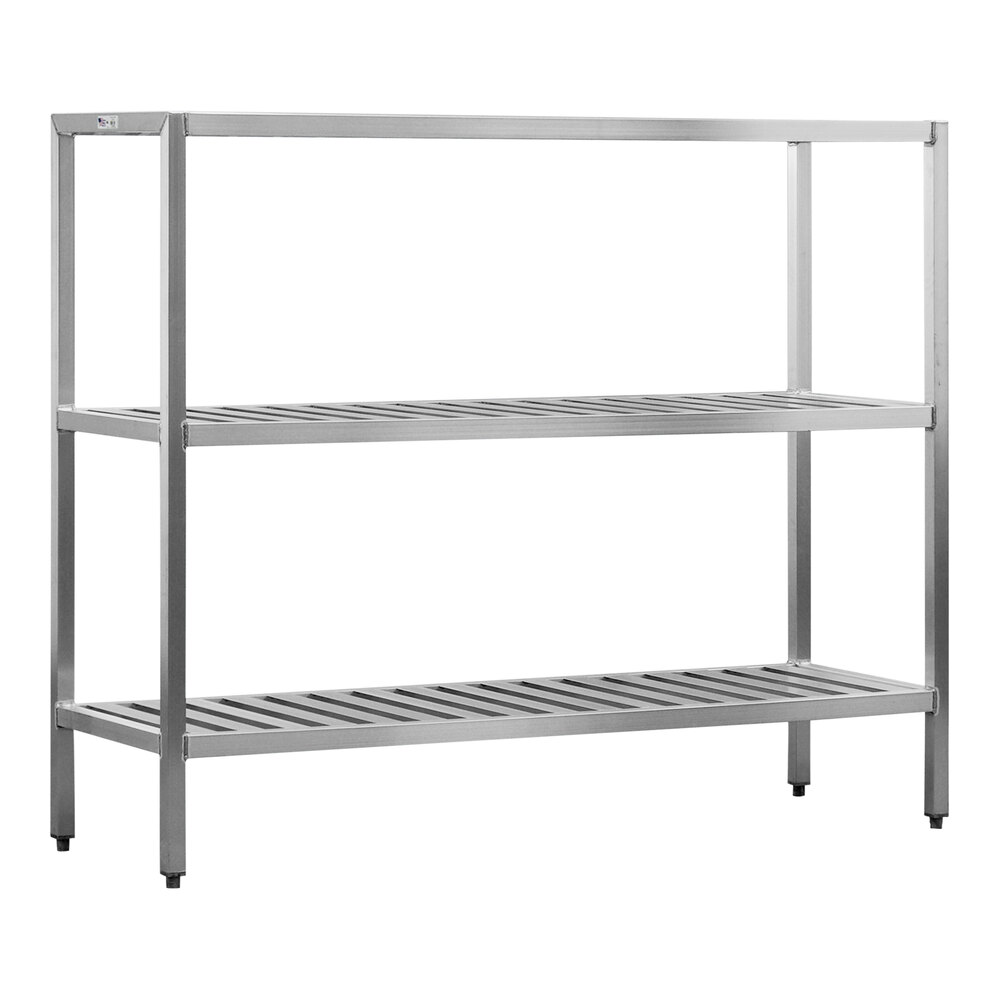 New Age 72" x 24" x 60" 3-Shelf Aluminum T-Bar Shelving Rack 1048TB
