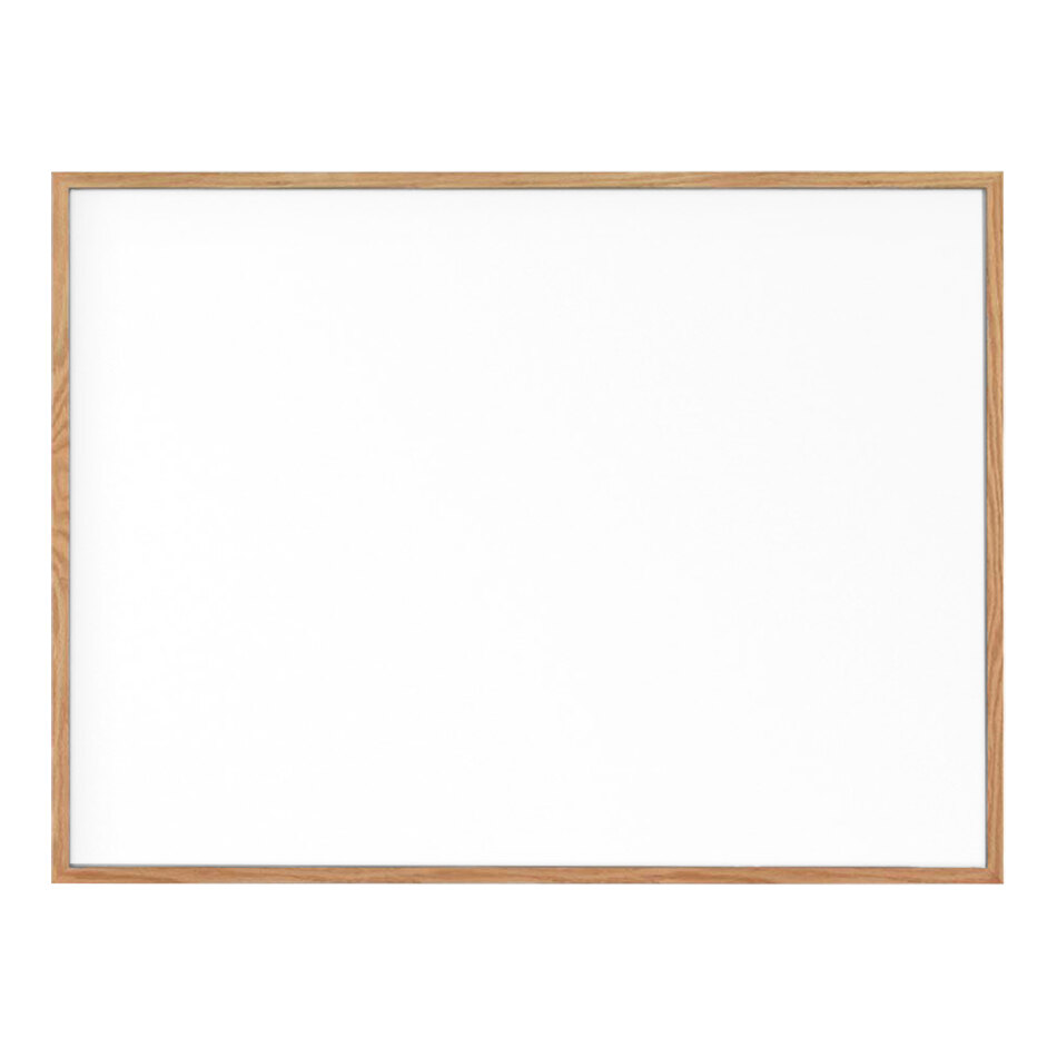 United Visual Products 48" x 36" Dry Erase Whiteboard with Oak Frame
