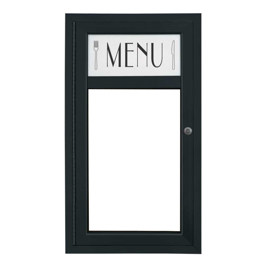 United Visual Products 18" x 32" Black Single Door Enclosed Magnetic ...