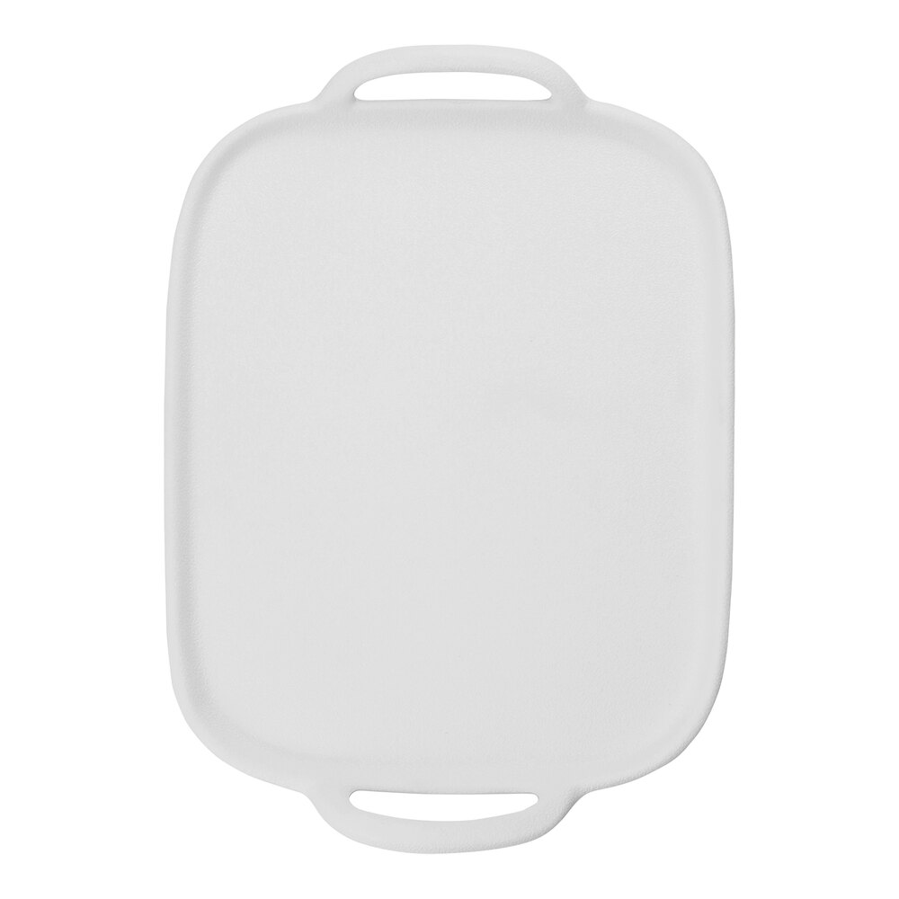TableCraft 12 1/4" x 8" Rectangular Faux Cast Iron White Melamine ...