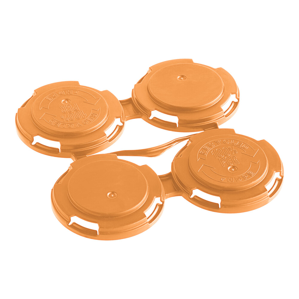 PakTech Orange Plastic 4-Pack Can Carrier - 788/Case