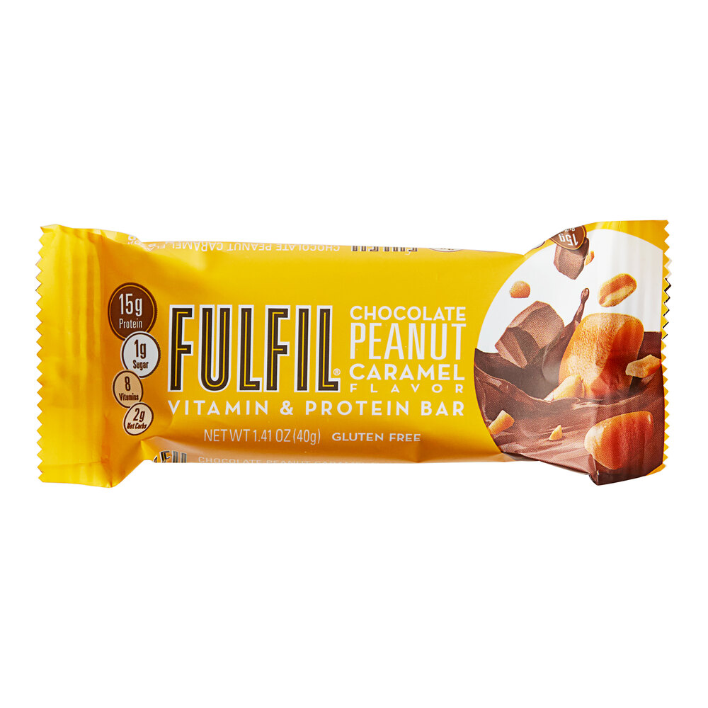 FULFIL Chocolate Peanut Caramel Vitamin and Protein Bar 1.41 oz. - 12/Box