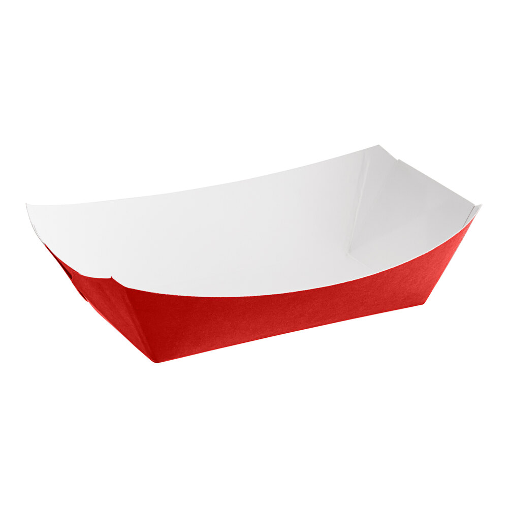 #100 1 lb. Solid Red Paper Food Tray - 1,000/Case