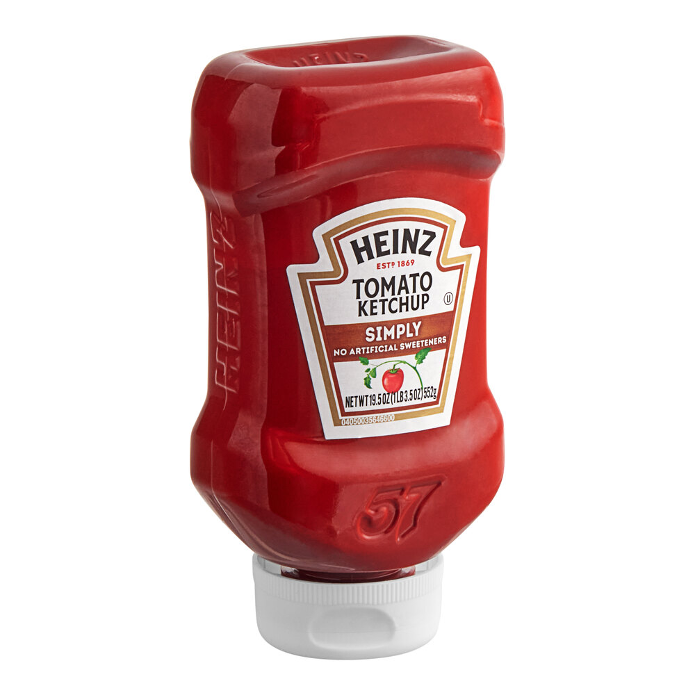 Heinz Simply Ketchup Upside Down Squeeze Bottle 19.5 oz. - 30/Case