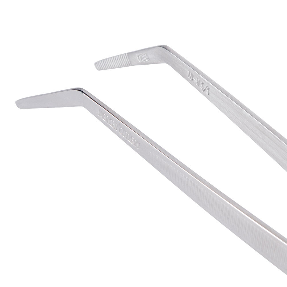 Mercer Culinary M35131 9 3/8" Curved Precision / Plating Tongs