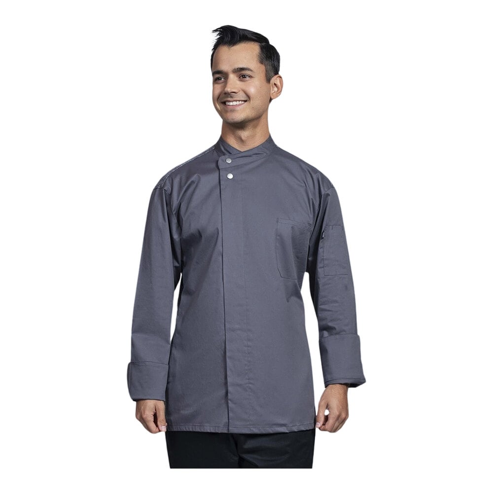 Uncommon Chef Solta Unisex Customizable Slate Long Sleeve Chef Coat ...