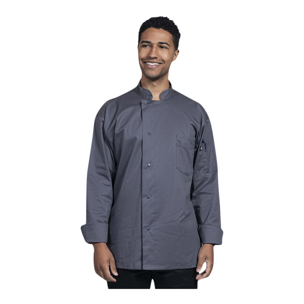Uncommon Chef Turin Unisex Customizable Slate Long Sleeve Chef Coat ...