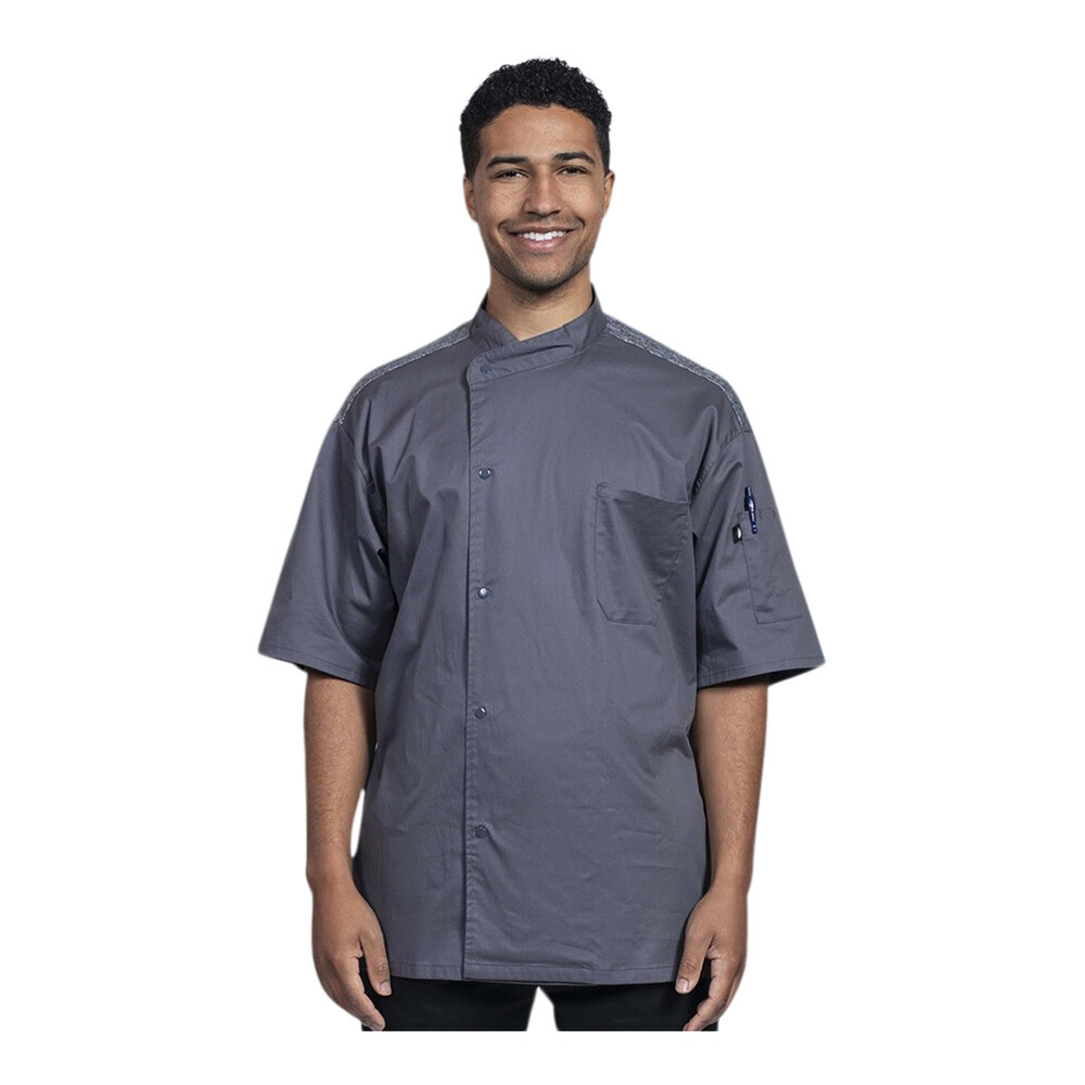 Uncommon Chef Modena Unisex Customizable Slate Short Sleeve Chef Coat ...