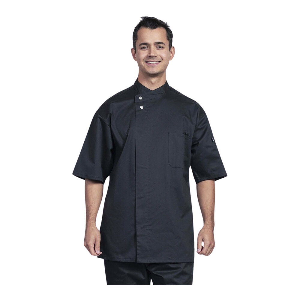 Uncommon Chef Bari Unisex Customizable Black Short Sleeve Chef Coat ...