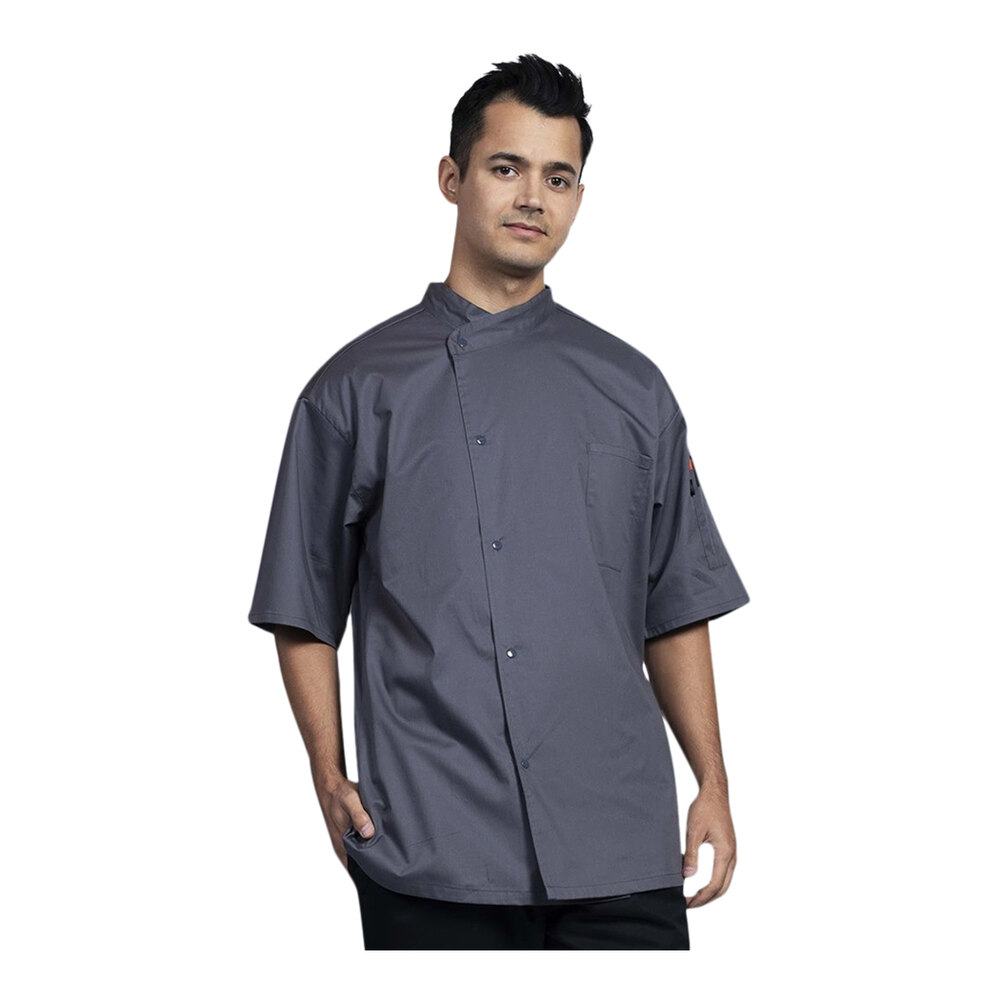 Uncommon Chef Luca Unisex Customizable Slate Short Sleeve Chef Coat ...